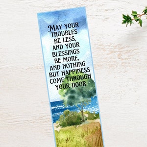 Old Irish Blessings Bookmarks Watercolor Painted Landscape Nature ...