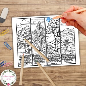Proverbs Bible Verses Coloring Bookmarks, Nature Trees Wisdom Scripture ...