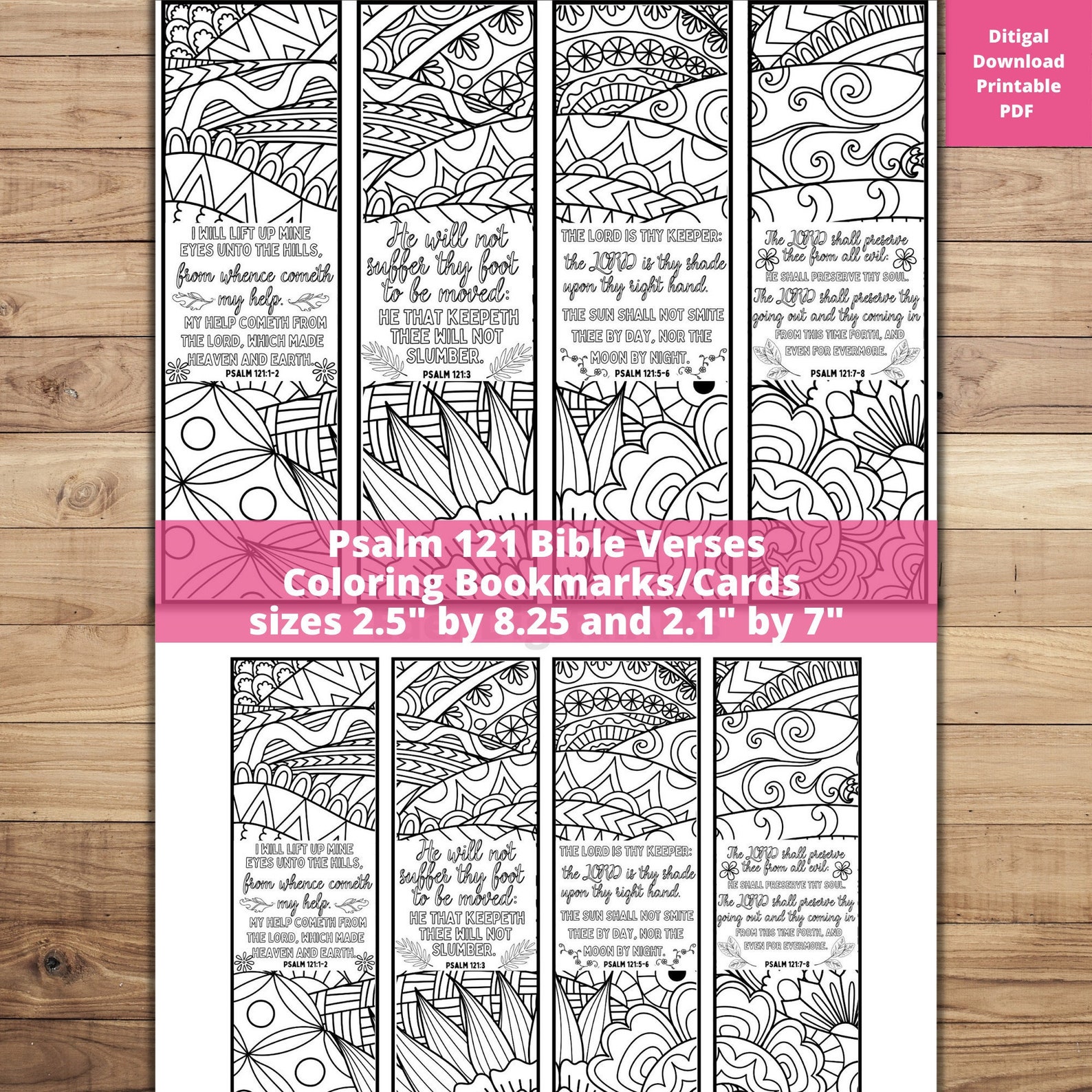 Psalm 121 Coloring Bible Verse Bookmarks KJV Scripture - Etsy UK