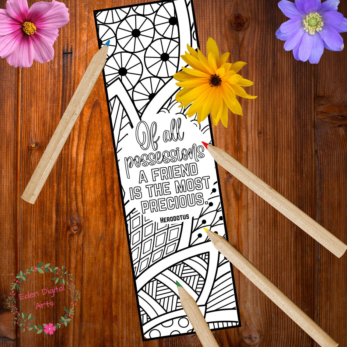Famous Friendship Quotes Coloring Bookmarks DIY Friend Gift - Etsy