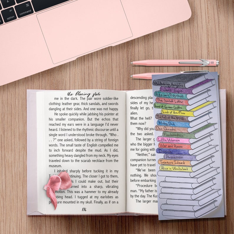 Book Stack Coloring Bookmarks Reading Tracker Log Books of - Etsy