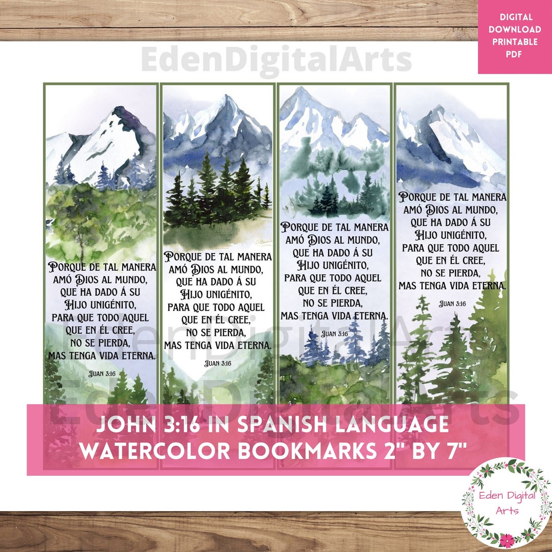 Spanish Language John 3 16 Bible Verse Bookmarks Salvation Scripture ...