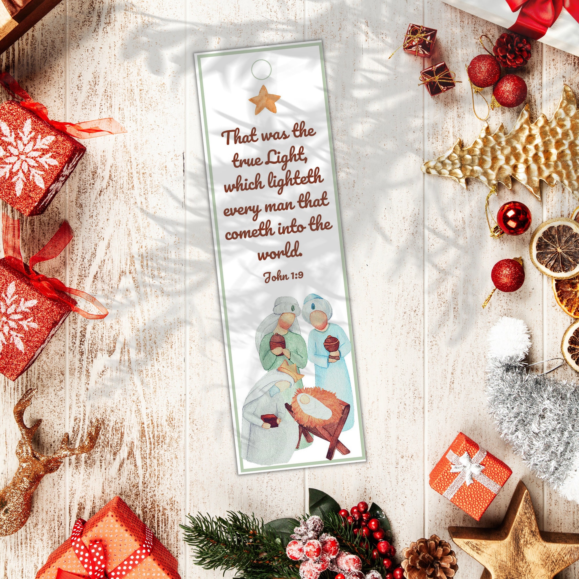 Christmas Nativity Scripture Bookmarks Bible Verse DIY Gift - Etsy