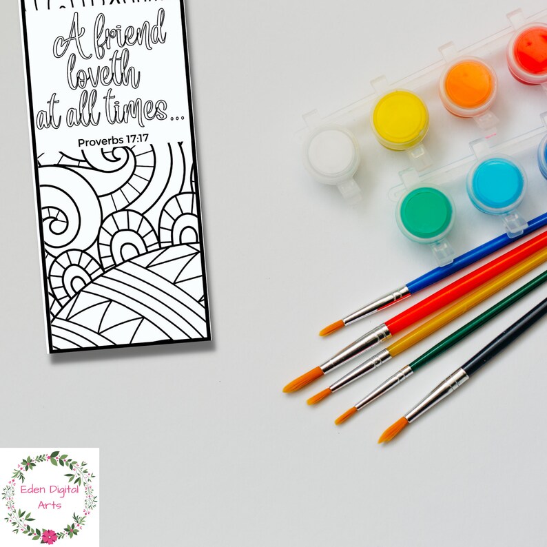 Friendship Proverbs Bible Coloring Bookmarks KJV Scripture | Etsy