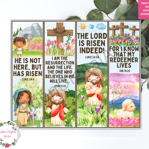 Cute Easter Bookmarks for Kids With Bible Verses, Christian Scripture ...