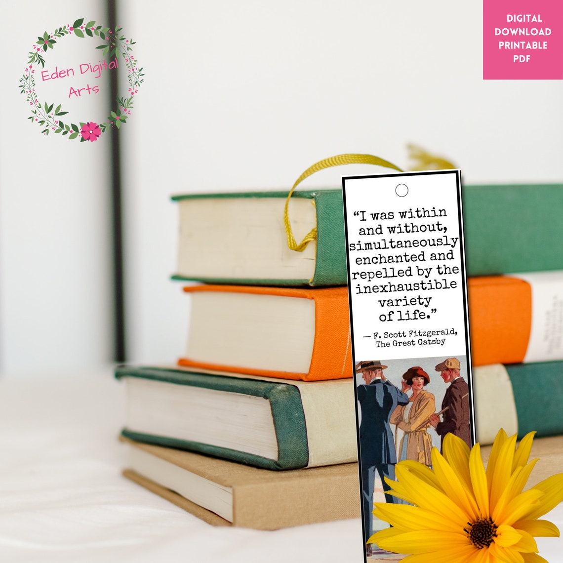 The Great Gatsby Quotes Bookmarks DIY Gift Tags for Novel - Etsy