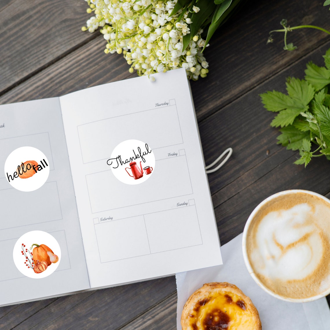 Thankful Fall Quotes Stickers Print & Cut Cozy Autumn Leaves - Etsy