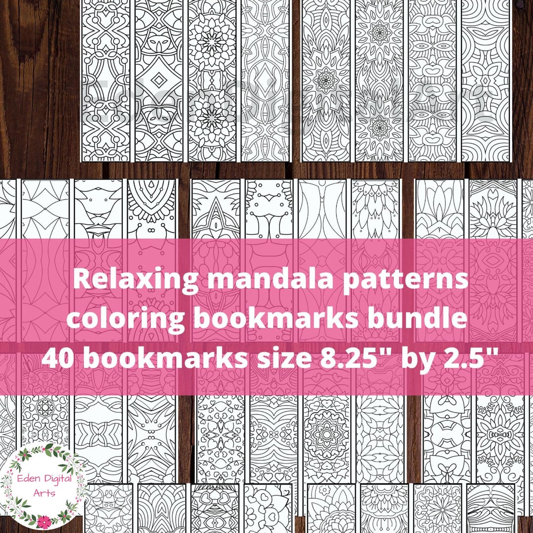 Huge Bundle of 40 Mandala Coloring Bookmarks, Geometric Floral Therapy ...