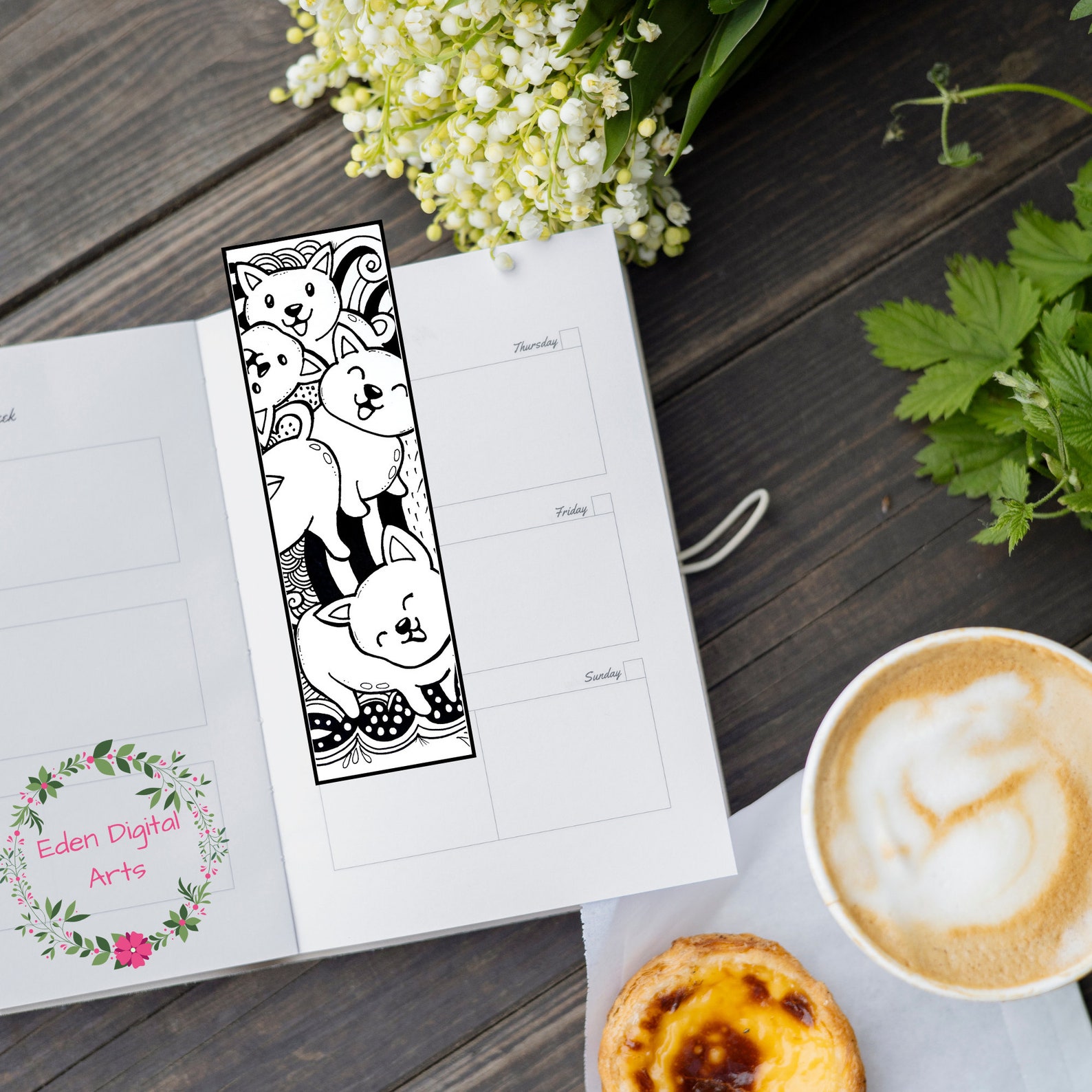 Cute Kawaii Animals Coloring Bookmarks for Kids and Adults - Etsy