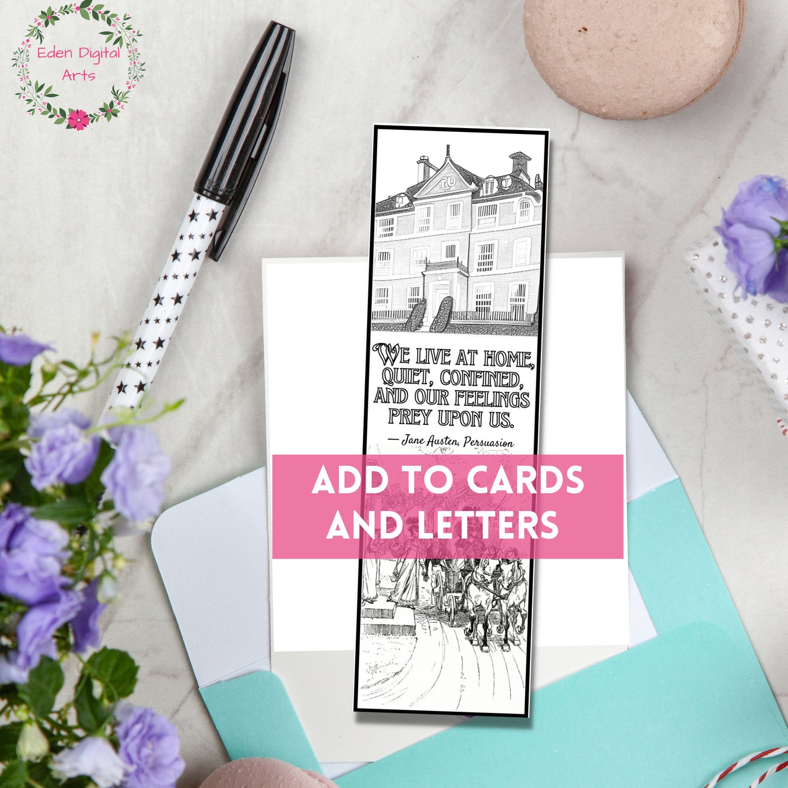Persuasion Quotes by Jane Austen Coloring Bookmarks Literary - Etsy
