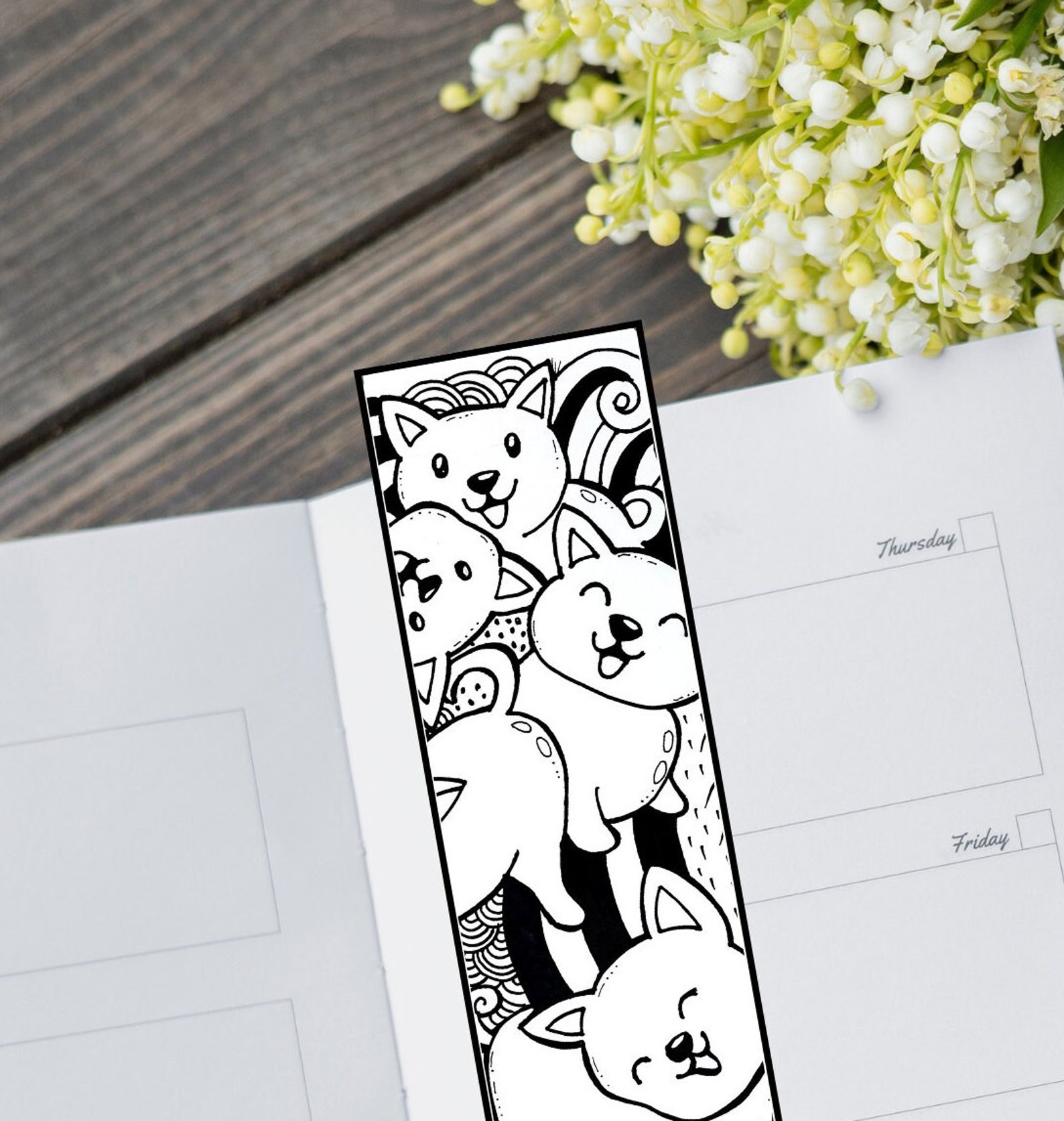 Cute Kawaii Animals Coloring Bookmarks for Kids and Adults, Random Acts ...