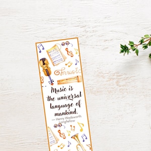 Famous Quotes About Music Bookmarks, Musical Inspirational Cards or ...