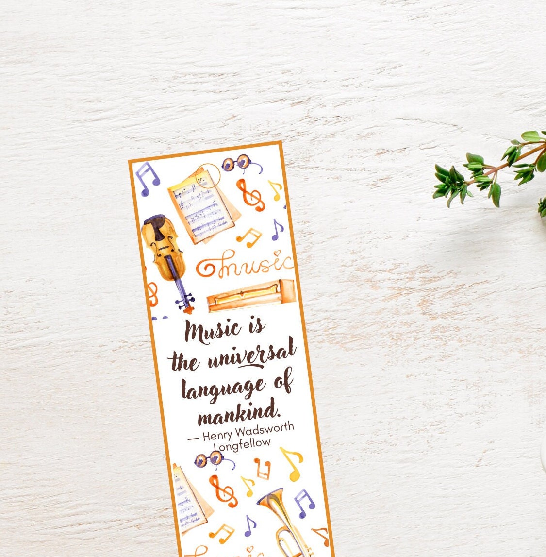 Famous Quotes About Music Bookmarks, Musical Inspirational Cards or ...