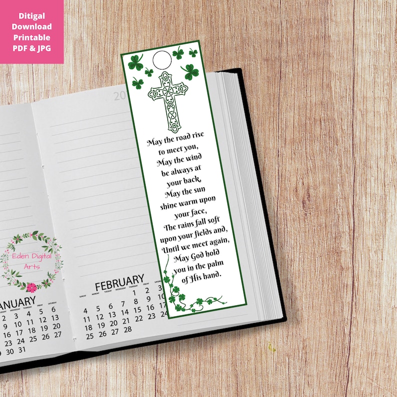 Old Irish Blessings Printable Bookmarks Celtic Cross Prayer - Etsy