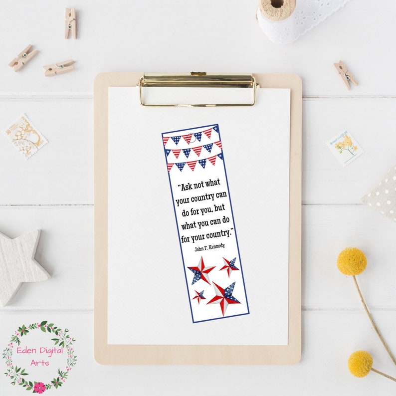 American Patriotic Bookmarks Gift Tags Military Veteran - Etsy