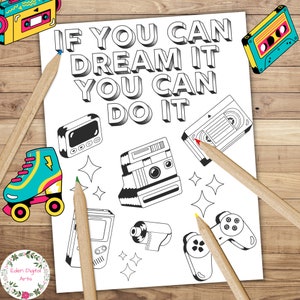 Retro Pop Art Coloring Pages 80s 90s Comic Symbols Inspirational Growth ...