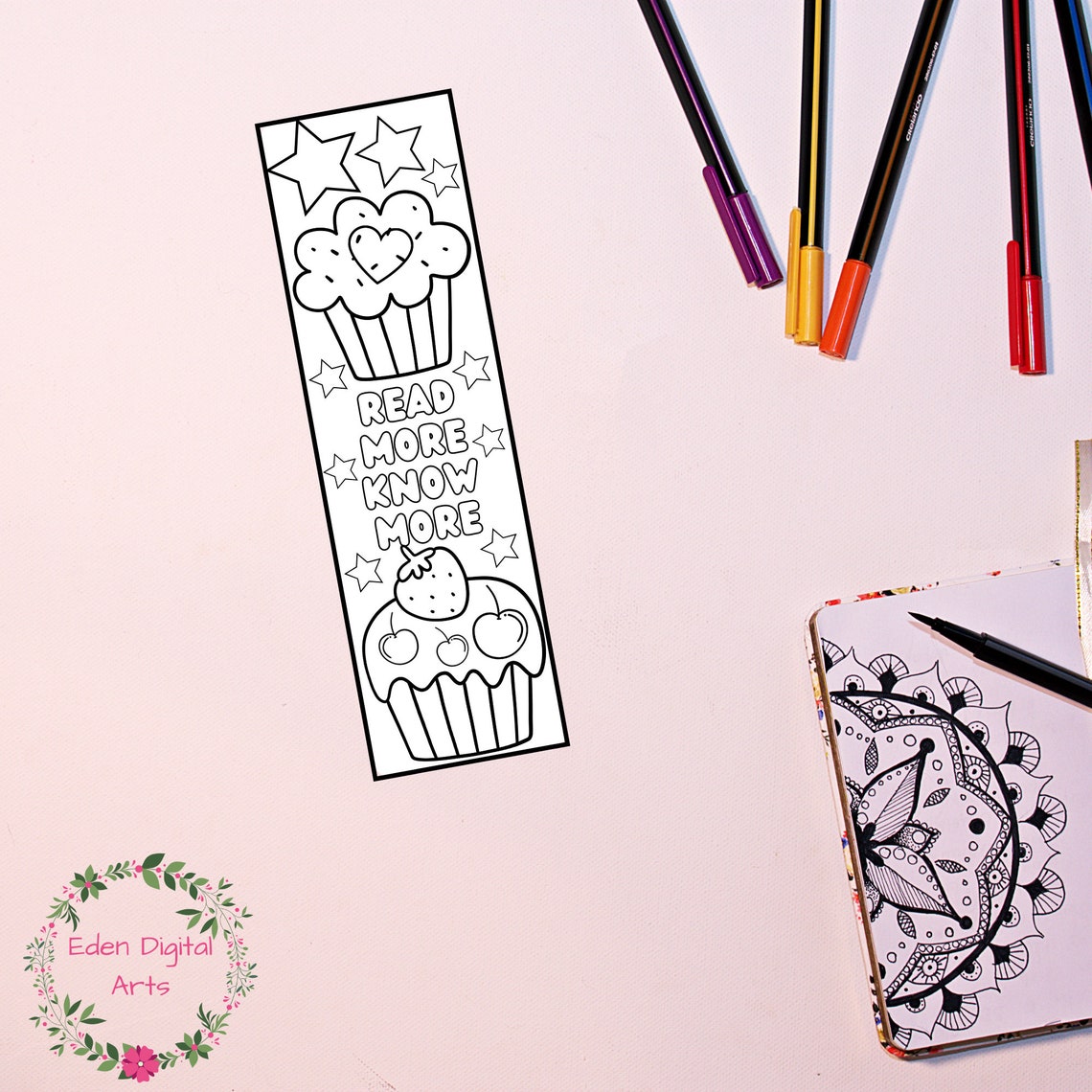 Cupcakes Reading Coloring Bookmarks for Kids Classroom - Etsy