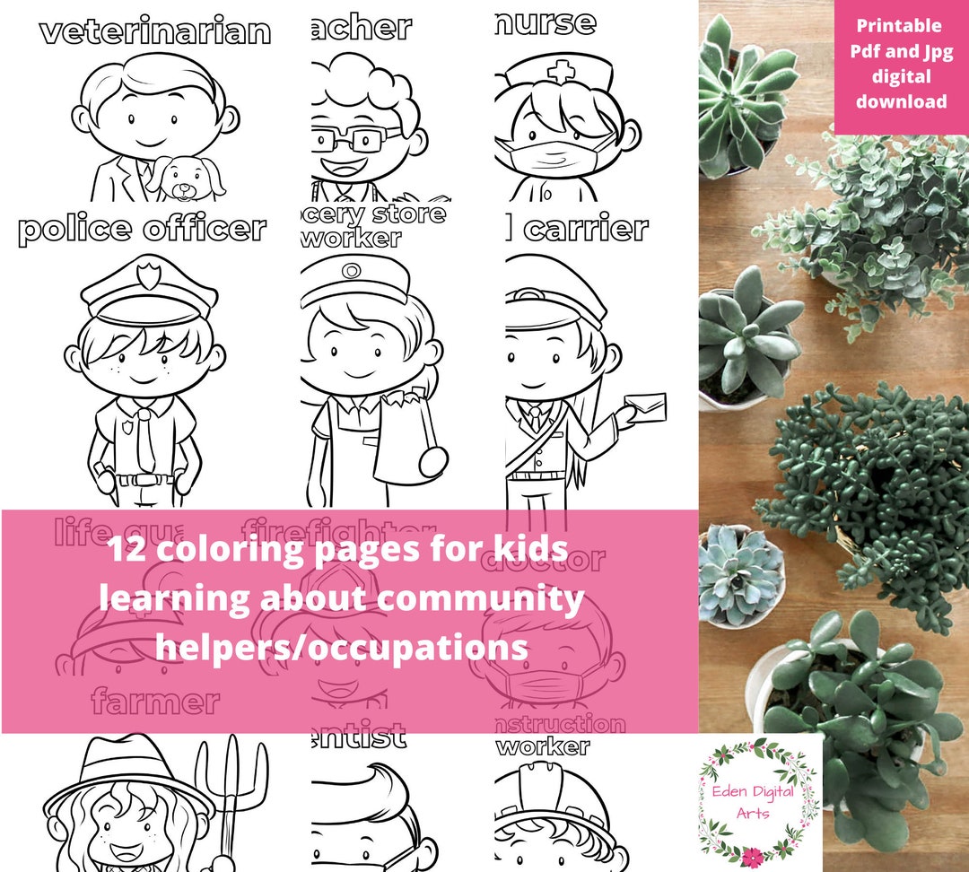 Community Helpers Coloring Pages for Kids Printable Activity ...