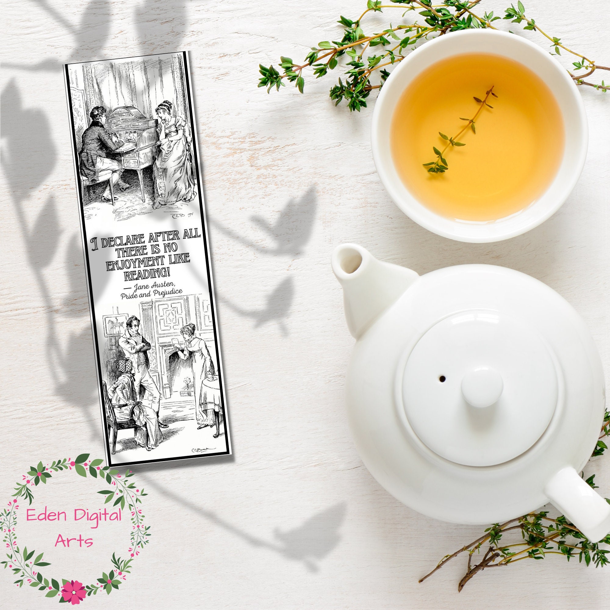 Pride and Prejudice Quotes by Jane Austen Coloring Bookmarks Literary ...