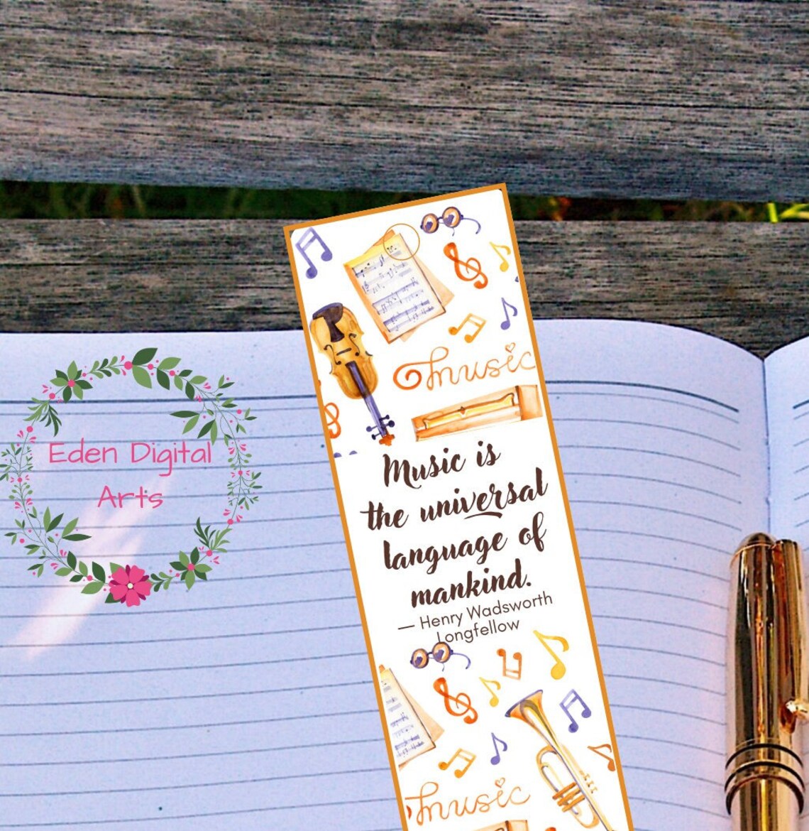 Famous Quotes About Music Bookmarks, Musical Inspirational Cards or ...