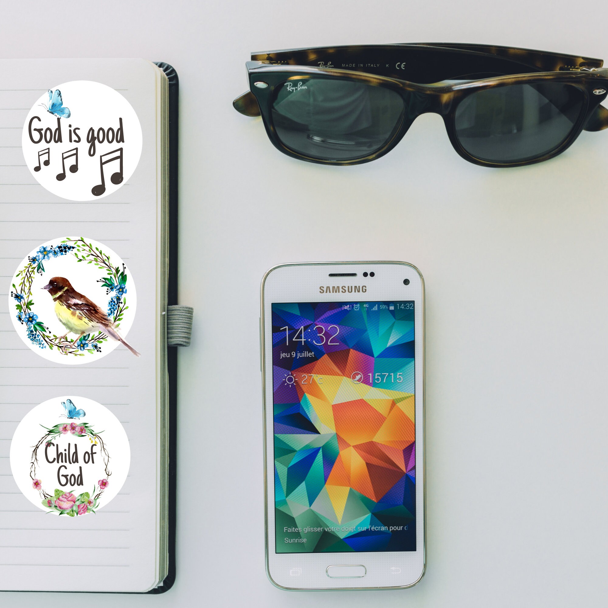 Psalms Bible Verse Birds Stickers Print & Cut Christian Faith | Etsy