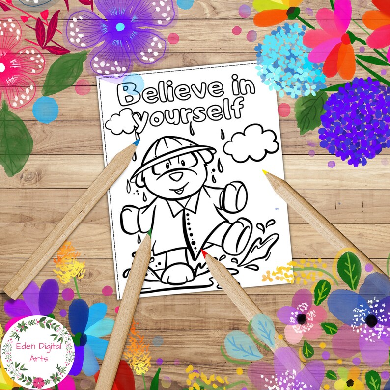 Kindness Mini Coloring Cards for Kids Cute Animals and Kind - Etsy