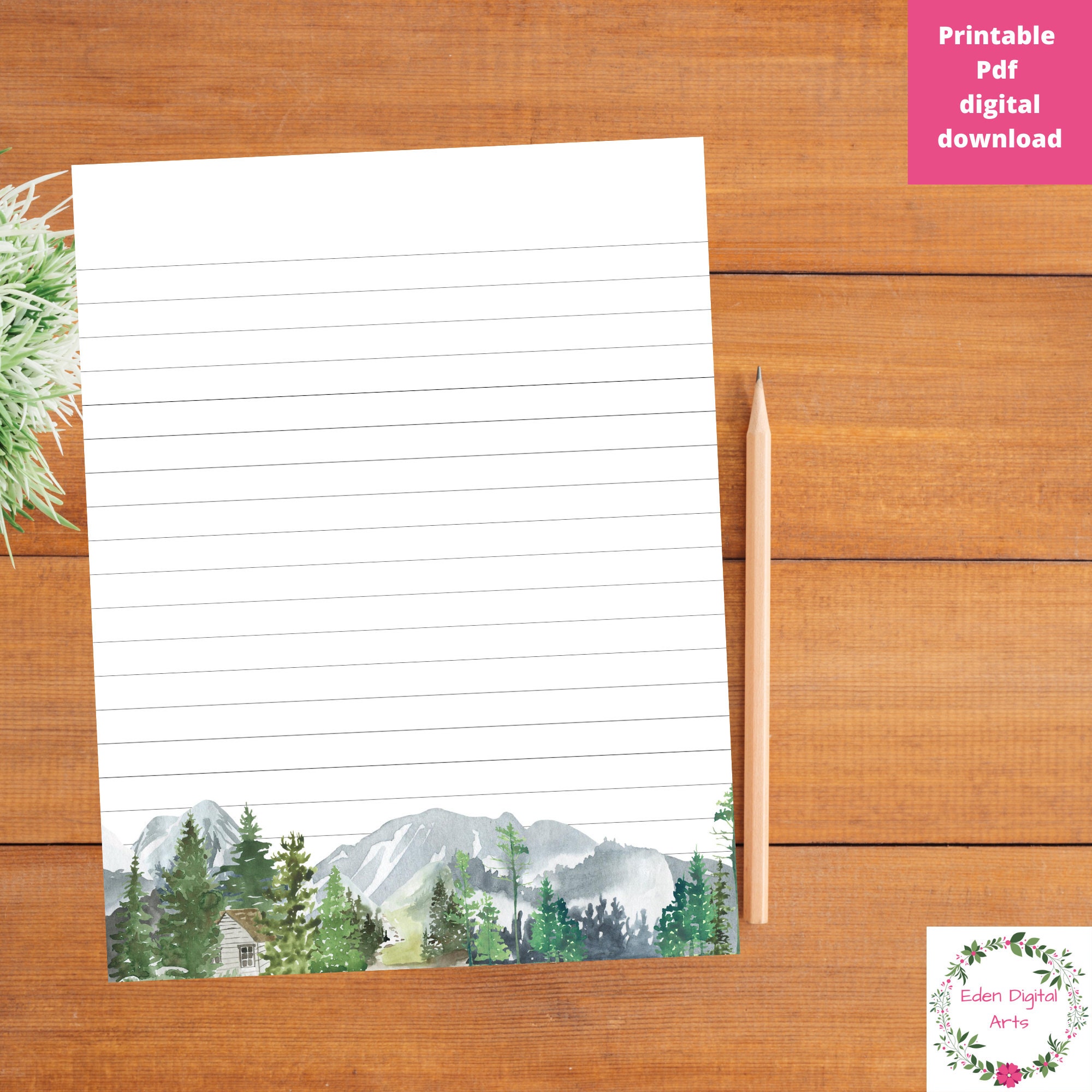 Forest and Mountains Stationery Writing Paper Lined Unlined - Etsy