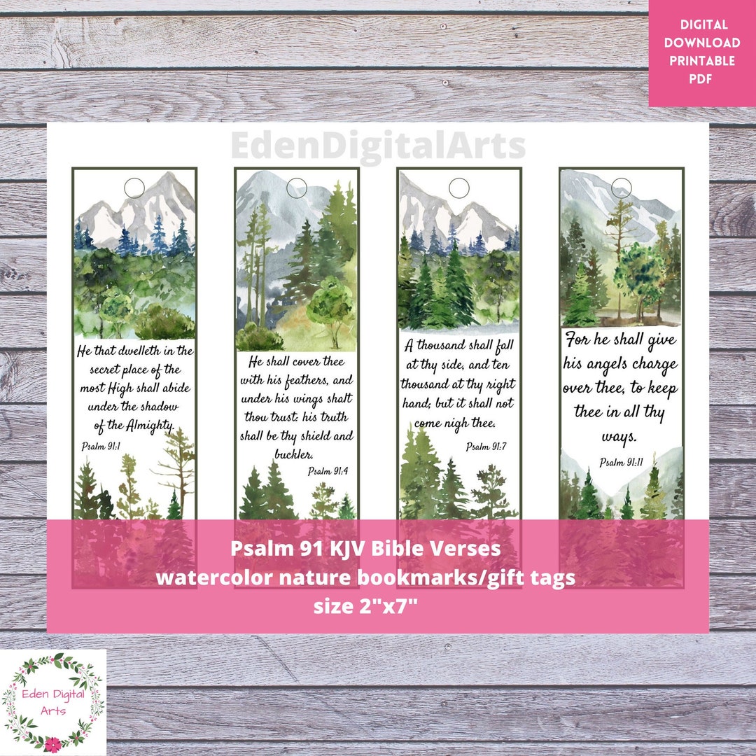 Psalm 91 Bookmarks Prayer of Protection Blessings, Printable Bible ...