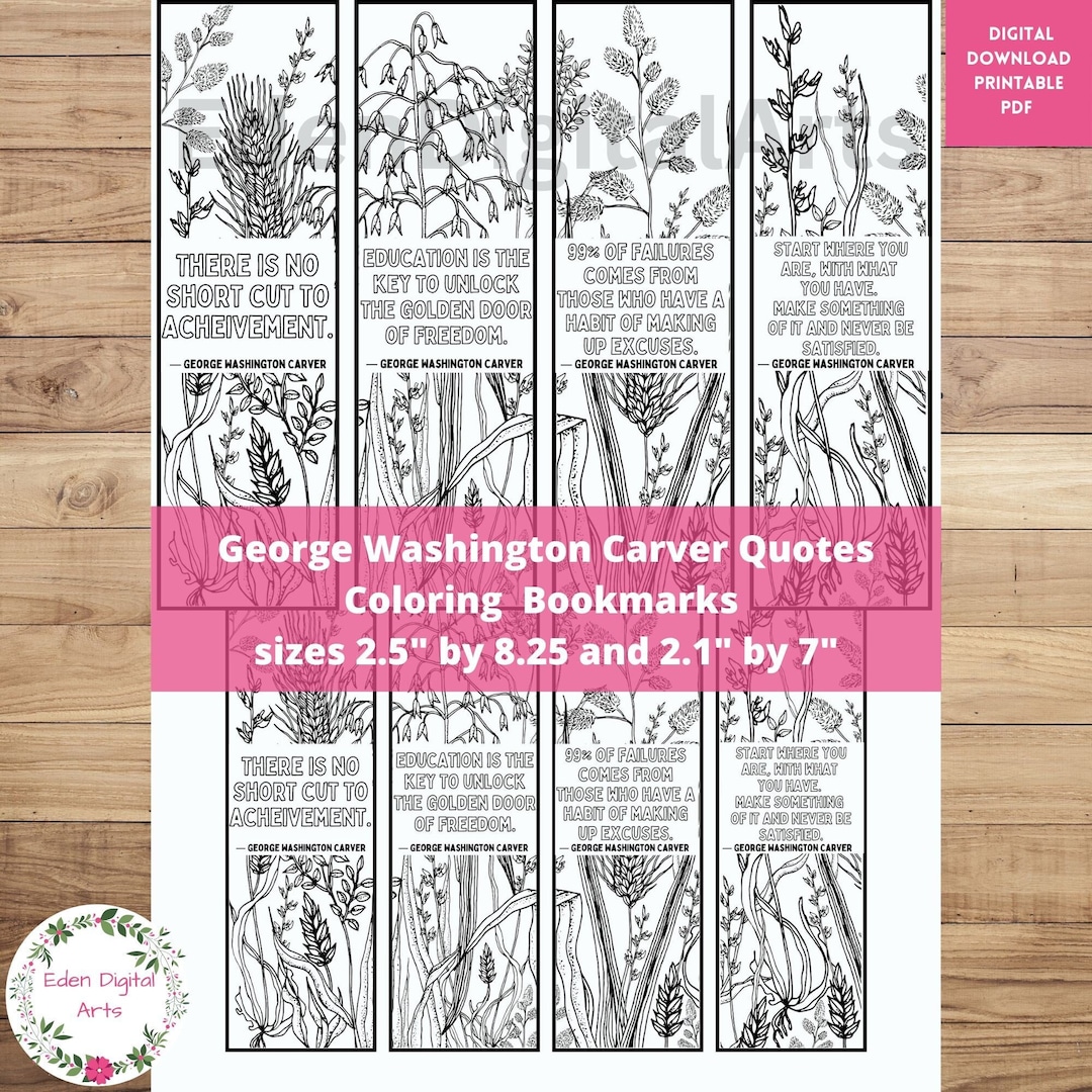 George Washington Carver Quotes Coloring Bookmarks - Etsy