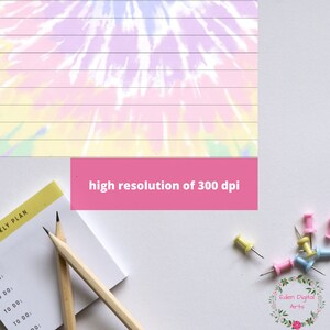 Rainbow Tie Dye Writing Paper Printable Stationary Lined and Blank A4 ...
