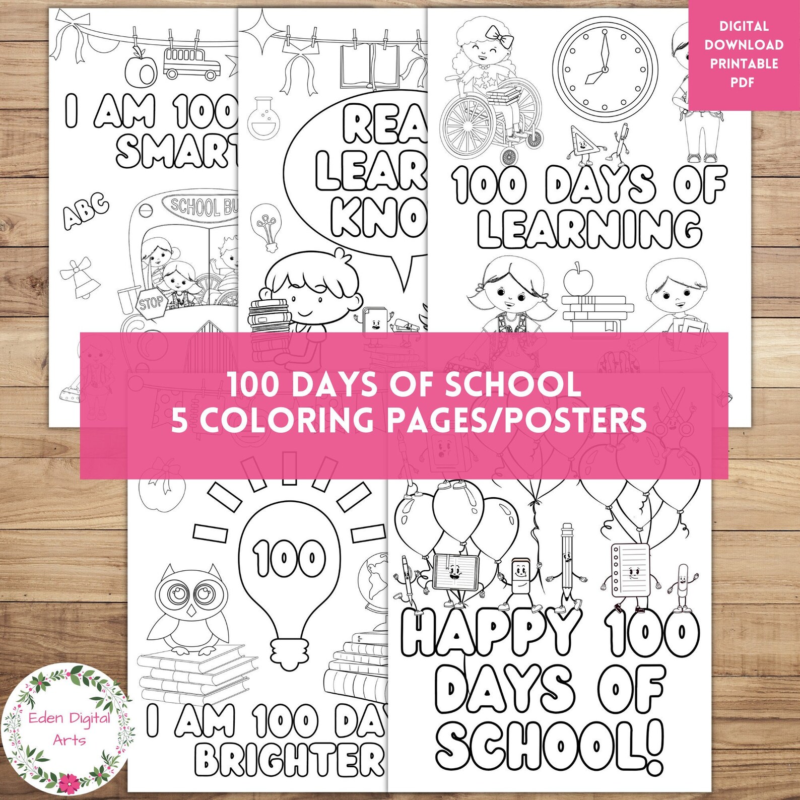 100 Days of School Coloring Pages Classroom Colouring Posters - Etsy