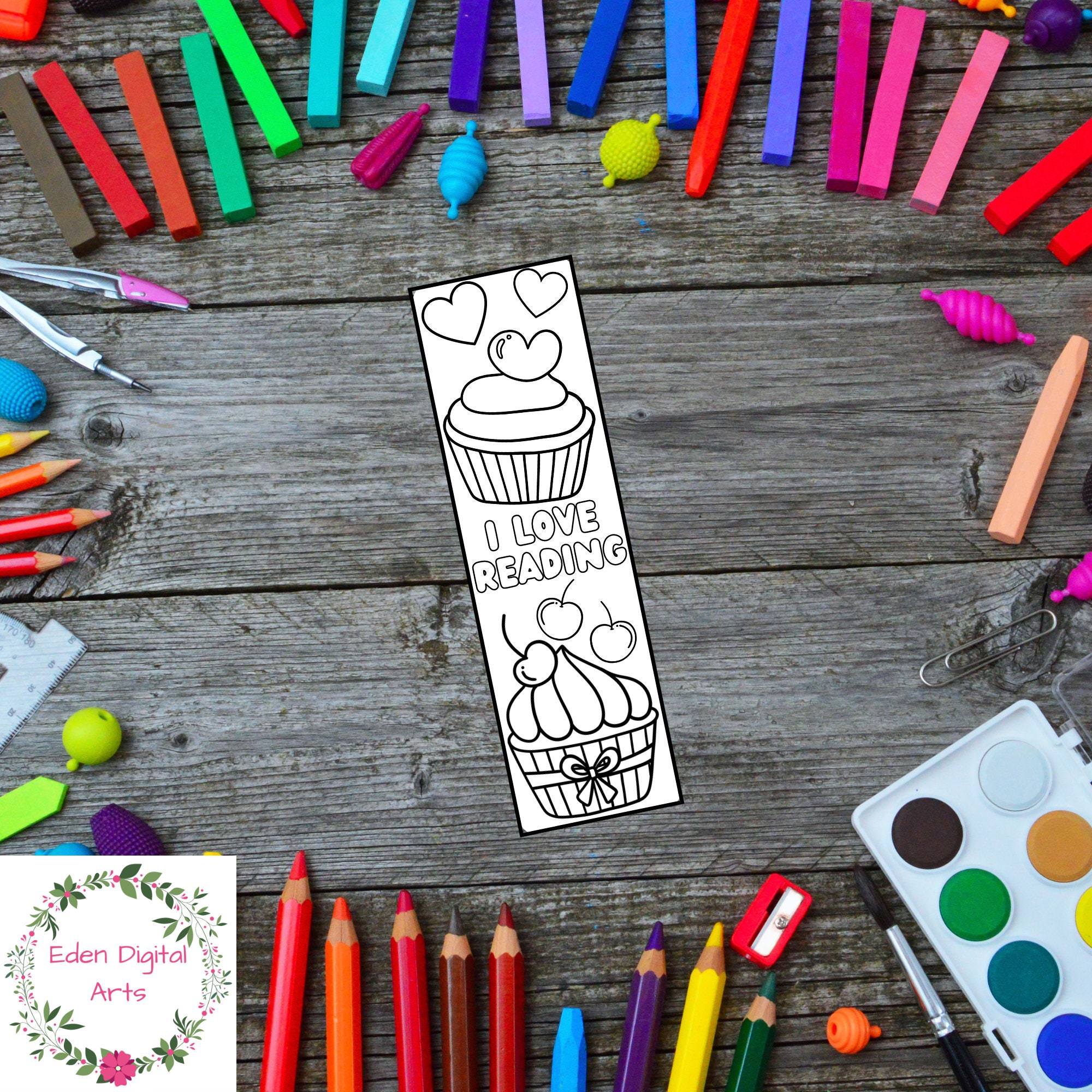 Cupcakes Reading Coloring Bookmarks for Kids Classroom - Etsy
