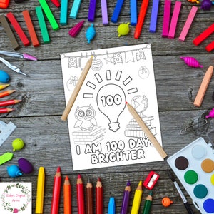 100 Days of School Coloring Pages, Classroom Colouring Posters ...