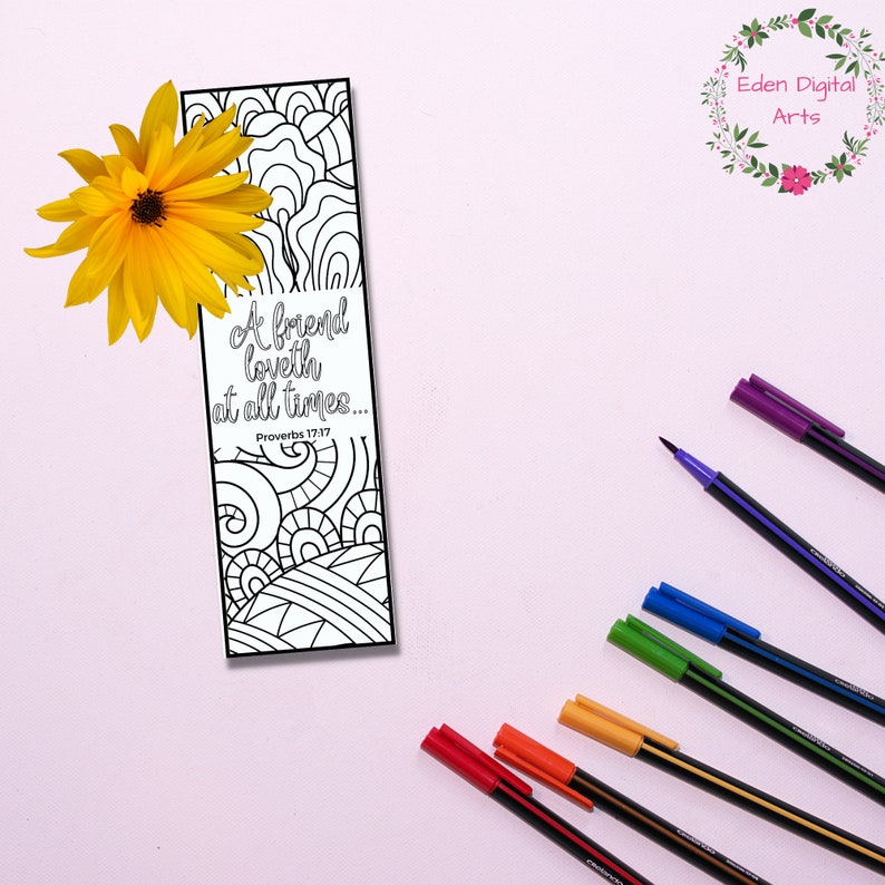Friendship Proverbs Bible Coloring Bookmarks KJV Scripture | Etsy