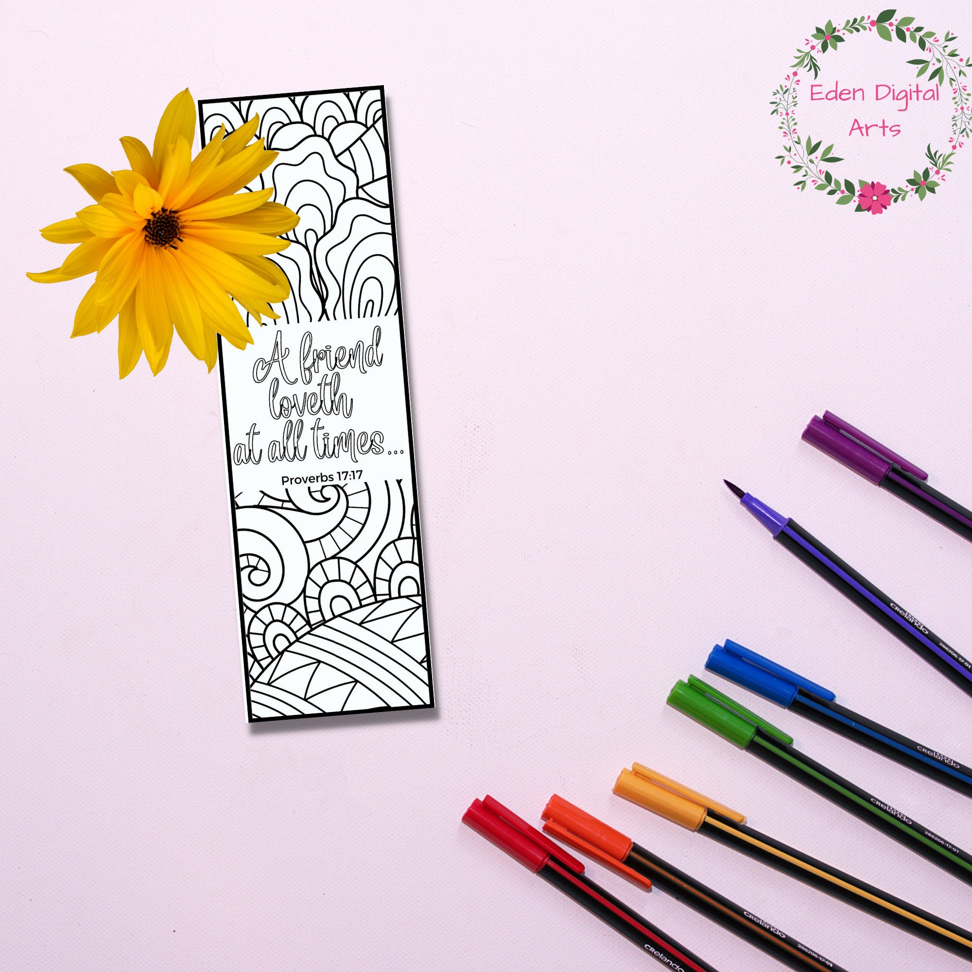 Friendship Proverbs Bible Coloring Bookmarks KJV Scripture Christian ...