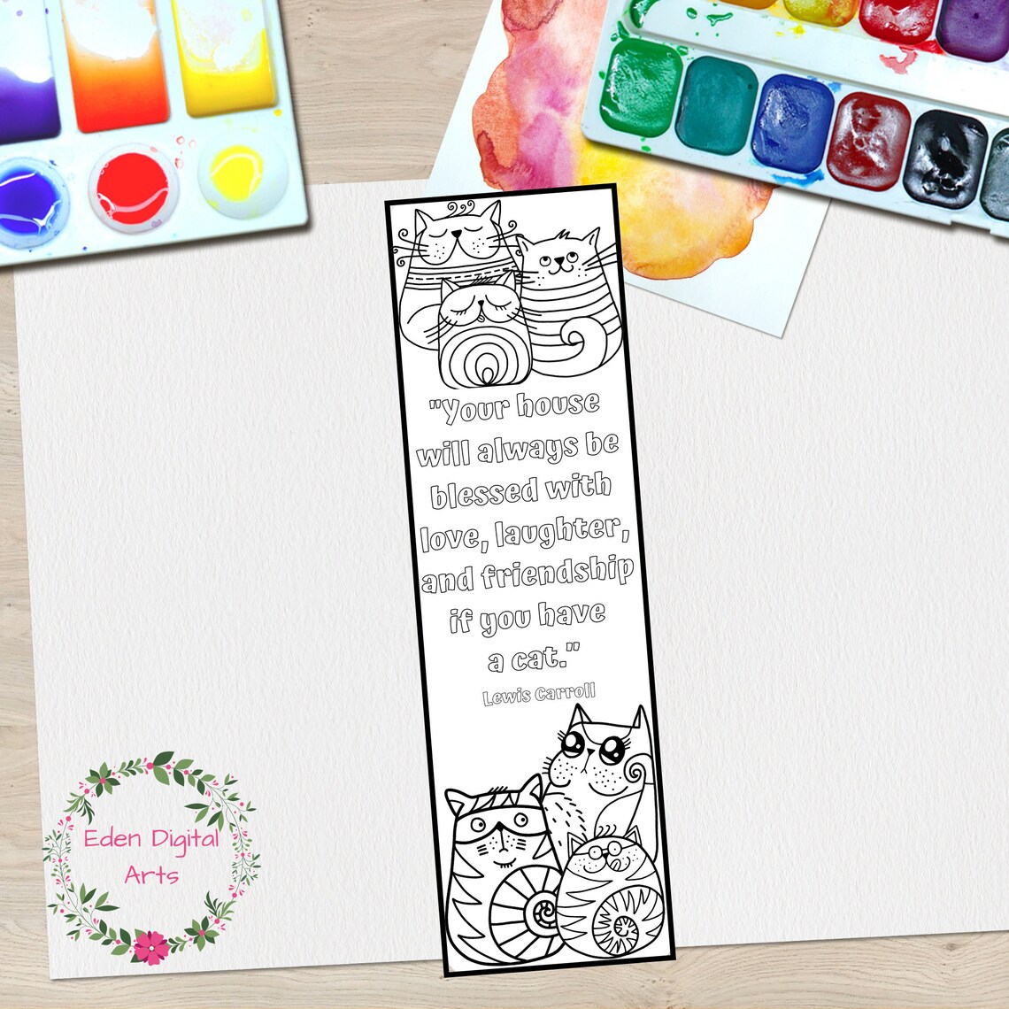 Cat Lover Quotes Coloring Bookmarks Printable Page Positive | Etsy