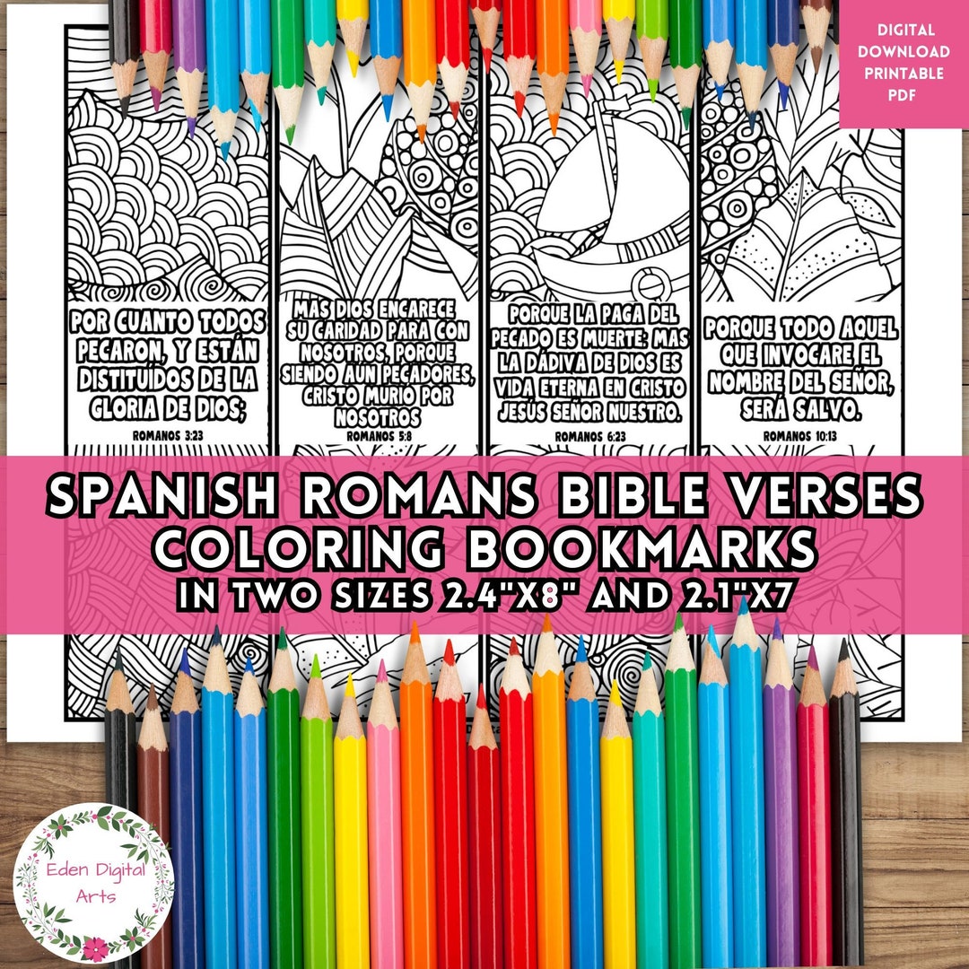 Spanish Romans Salvation Bible Verses Bookmarks to Color, Espanol RVR ...
