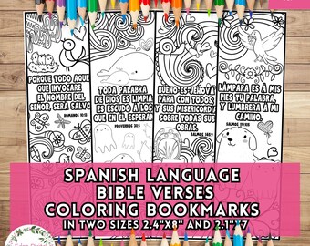 Color Your Bookmarks Spanish Easter Bible Verses for Kids, Cute Espanol ...