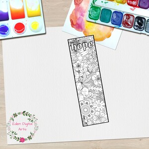 Floral Coloring Bookmarks With Inspirational Words - Etsy