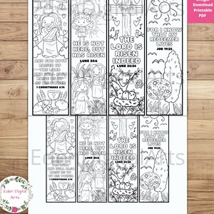 Color Your Bookmarks Easter Bible Verses for Kids, Christian Scripture ...
