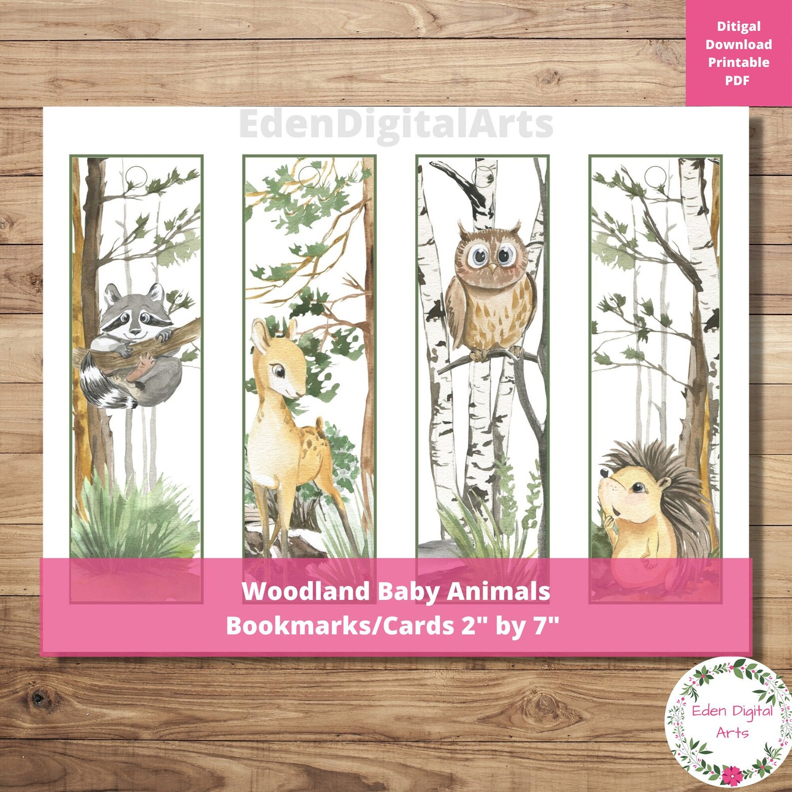 Cute Forest Baby Animals Bookmarks Gift Tags for Kids Owl - Etsy