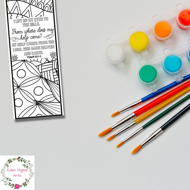 Psalm 121 Coloring Bible Verse Bookmarks ESV Scripture - Etsy