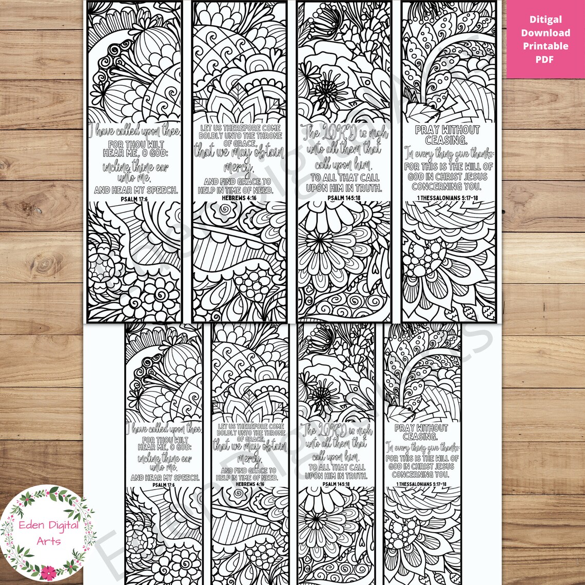 Prayer Scripture Coloring Bookmarks KJV Bible Verses About | Etsy