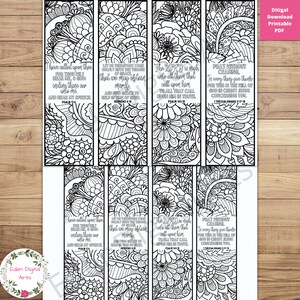 Prayer Scripture Coloring Bookmarks, KJV Bible Verses About Praying ...