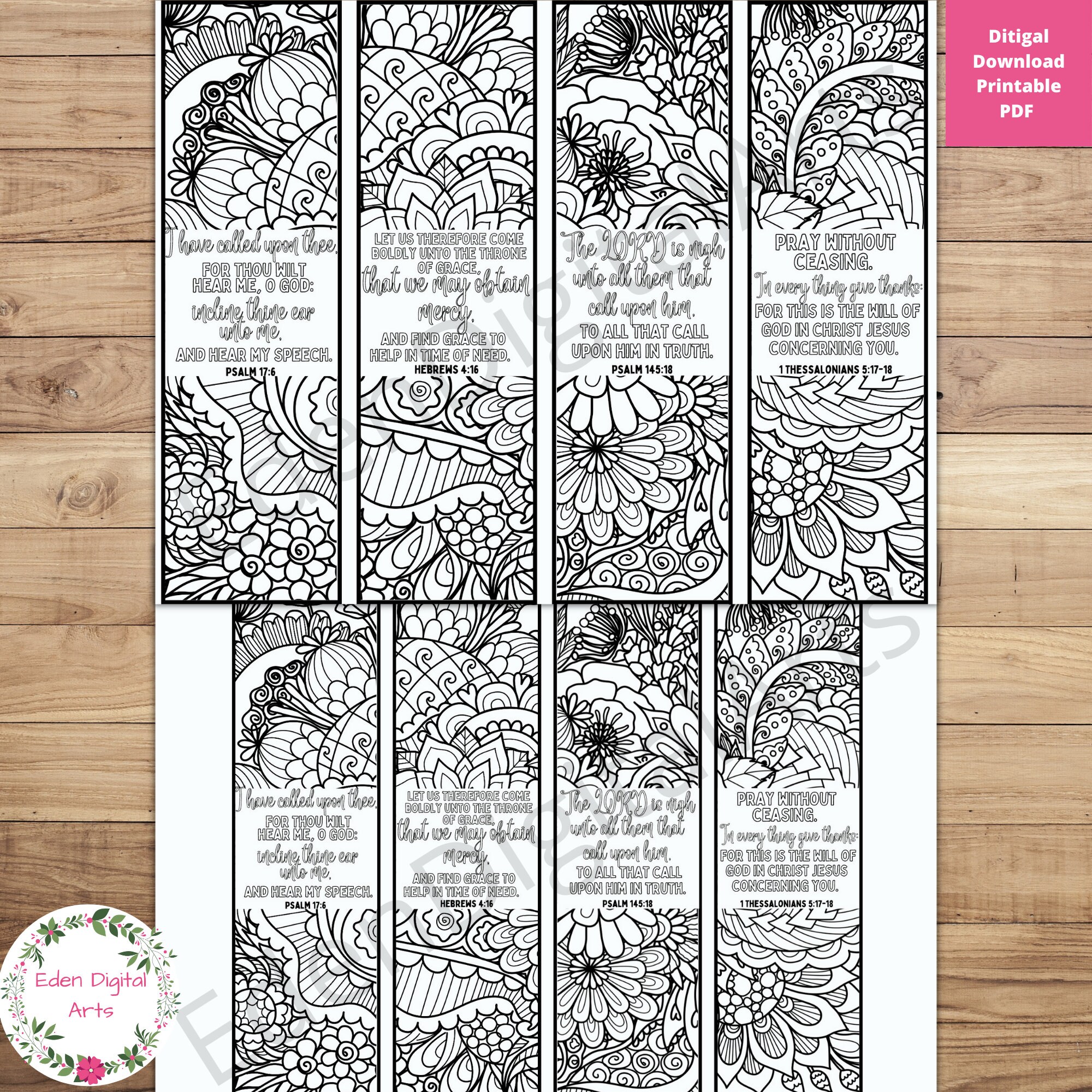 Prayer Scripture Coloring Bookmarks KJV Bible Verses About - Etsy