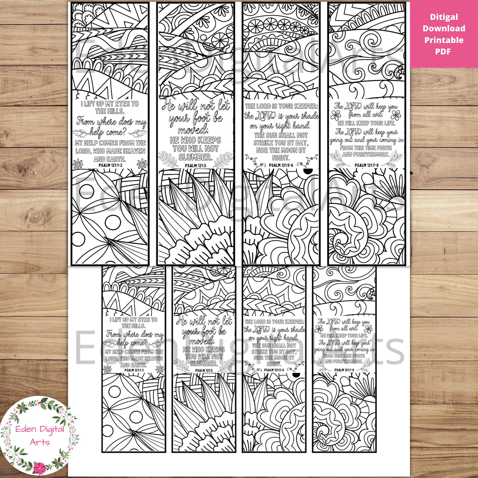 Psalm 121 Coloring Bible Verse Bookmarks ESV Scripture - Etsy