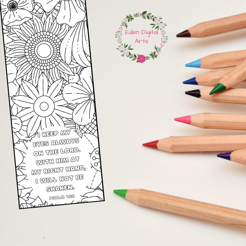 Floral Psalms Bible Verse Coloring Bookmarks Scripture - Etsy