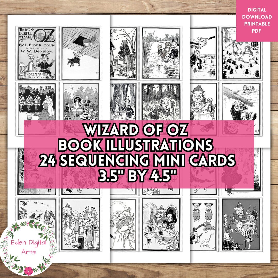 The Wonderful Wizard of Oz Book Illustrations Mini Cards Story ...