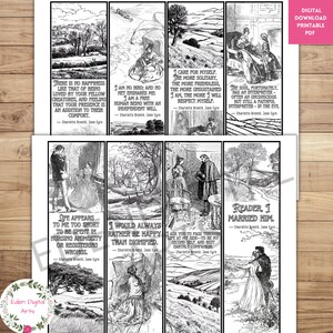 Jane Eyre Quotes by Charlotte Bronte Coloring Bookmarks, Literary DIY ...