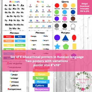 Educational Posters in Russian Language for Kids Printable | Etsy